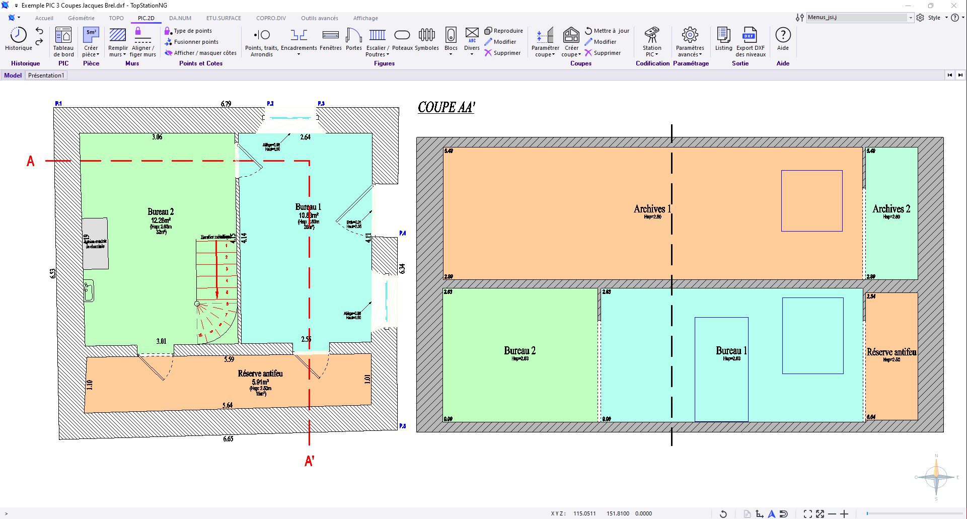 Logiciel plan d'intérieur sur tablette PC, avec connexion distancemètre